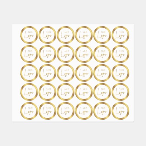 White & Gold Lux Boutique Logo Waterproof Clothing Labels | Zazzle