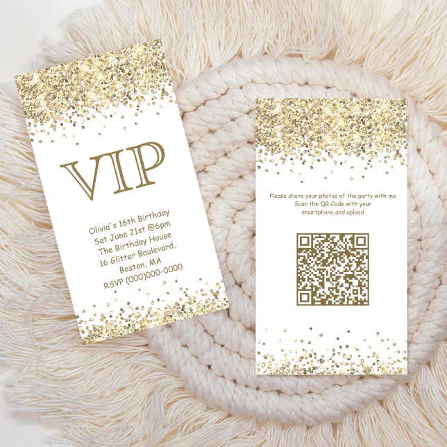White & Gold | Mini VIP Birthday Invitation | Zazzle