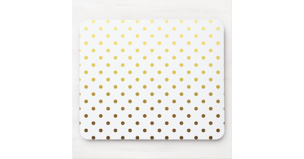White Gold Polka Dot Mouse Pad | Zazzle