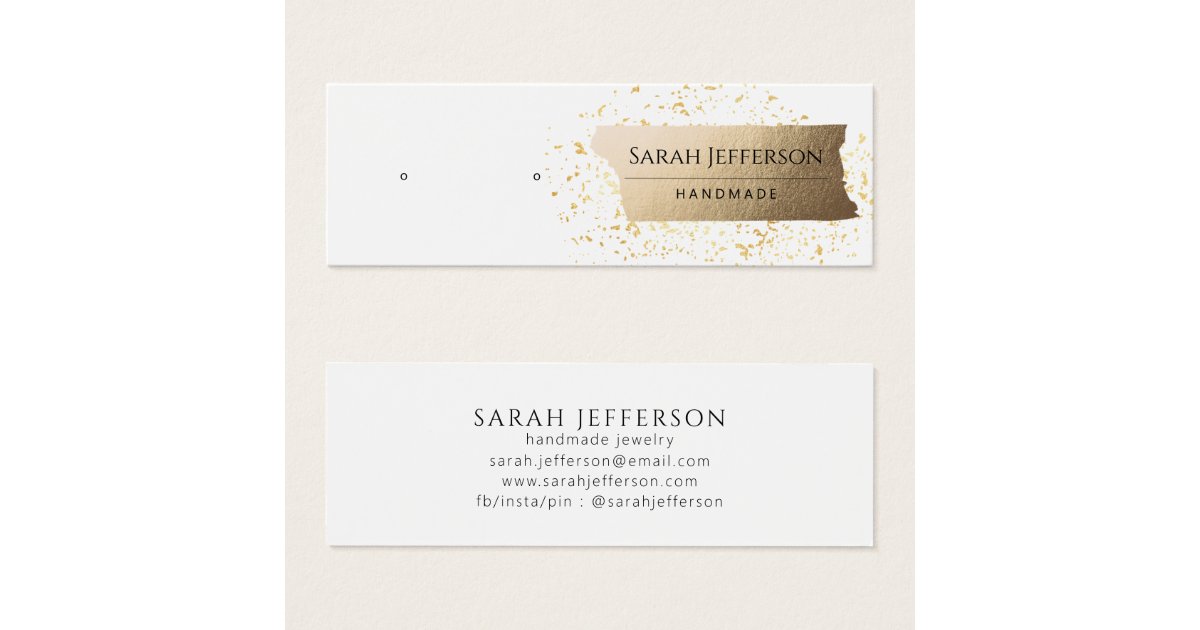 White Gold Stud Earring Jewelry Display Card | Zazzle