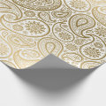 White & Gold Vintage Paisley Pattern Wrapping Paper | Zazzle