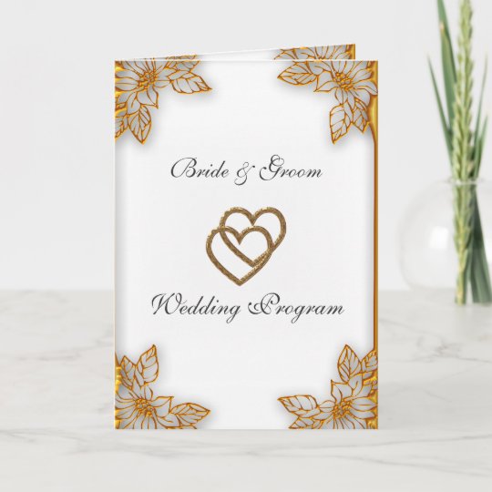 White Gold Wedding Program | Zazzle.com