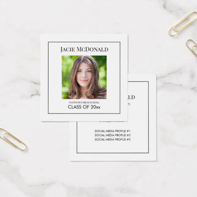 White Graduation Photo Profile Insert | Zazzle