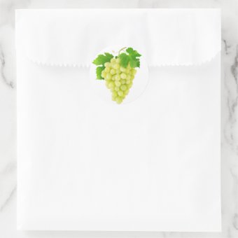 White grape classic round sticker | Zazzle