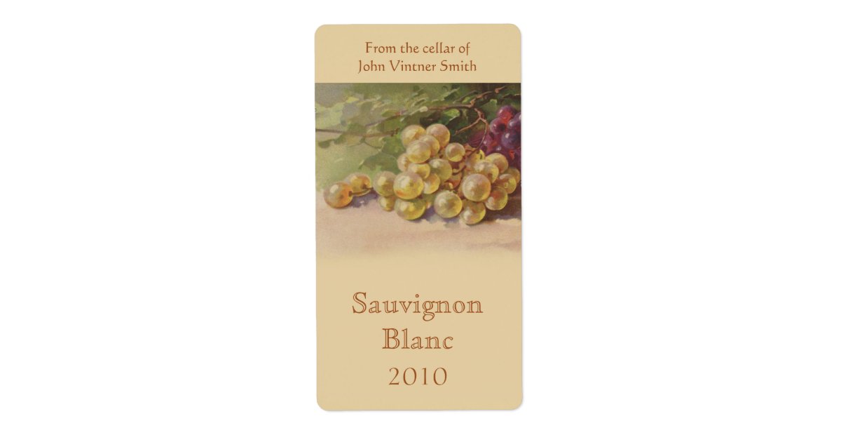 White grape wine bottle label | Zazzle