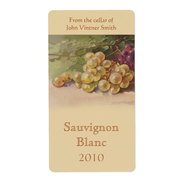 White grape wine bottle label | Zazzle