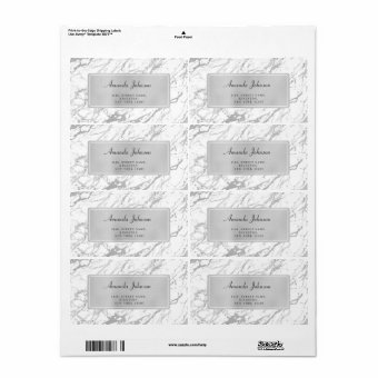 White Gray Silver Marble Return Address Labels | Zazzle