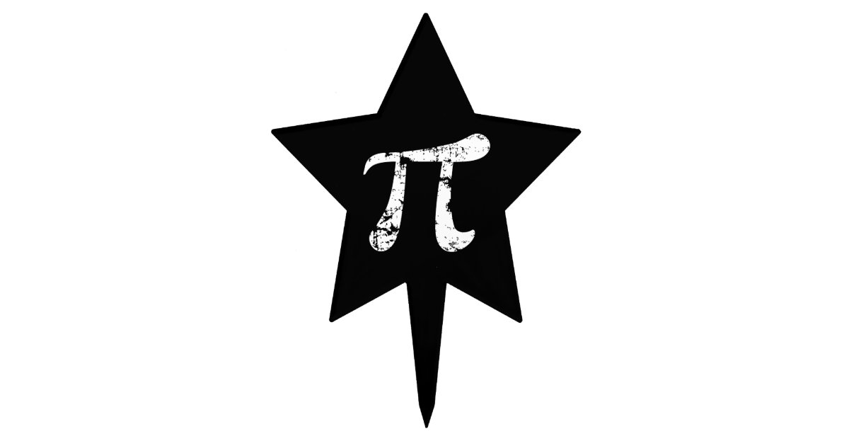 White Grunge Pi Symbol Cake Topper | Zazzle