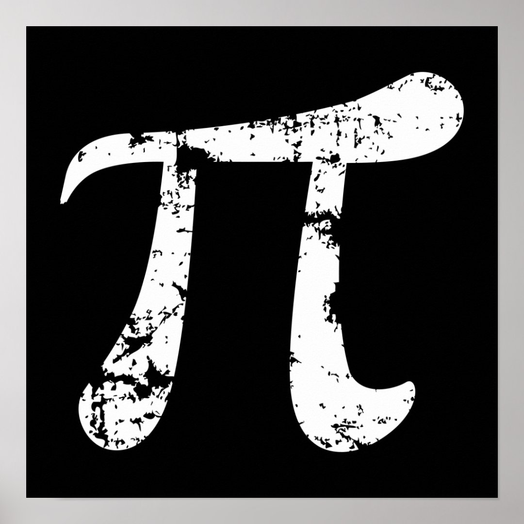White Grunge Pi Symbol Poster | Zazzle
