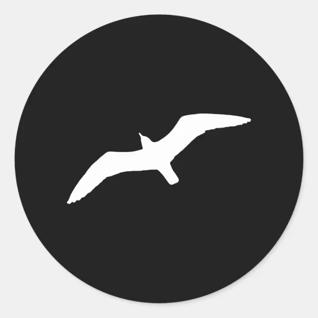 White Gull Classic Round Sticker | Zazzle