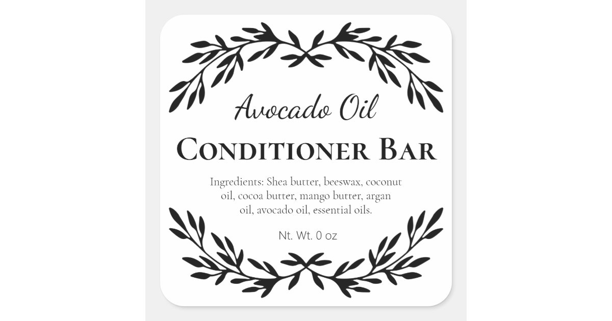 White Hair Solid Conditioner Bar Labels | Zazzle