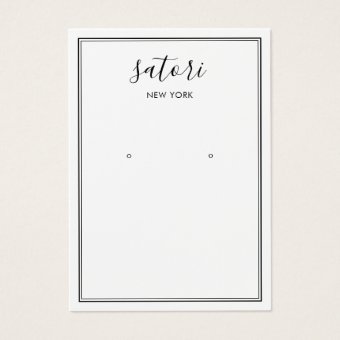 White Handwritten Signature Border Earring Display | Zazzle