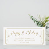 White Happy Birthday Gift Voucher Card | Zazzle