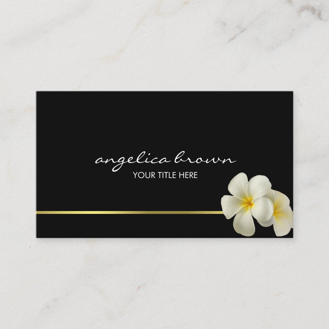 White Hawaiian Flowers Business Card | Zazzle