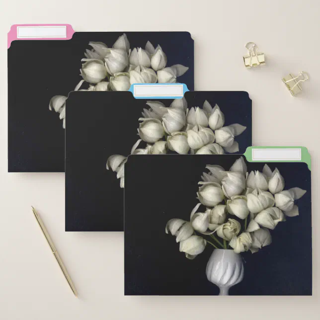 "White heart in black" File Folder | Zazzle