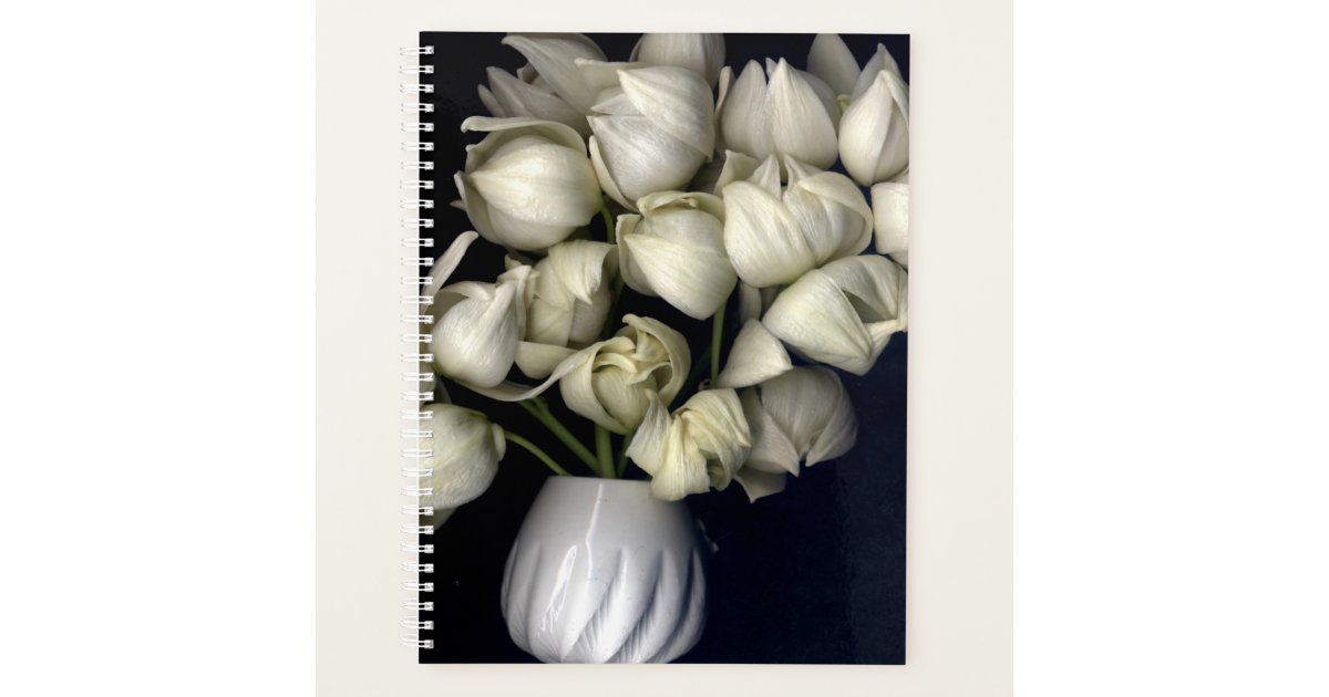 "White heart in black" Planner | Zazzle