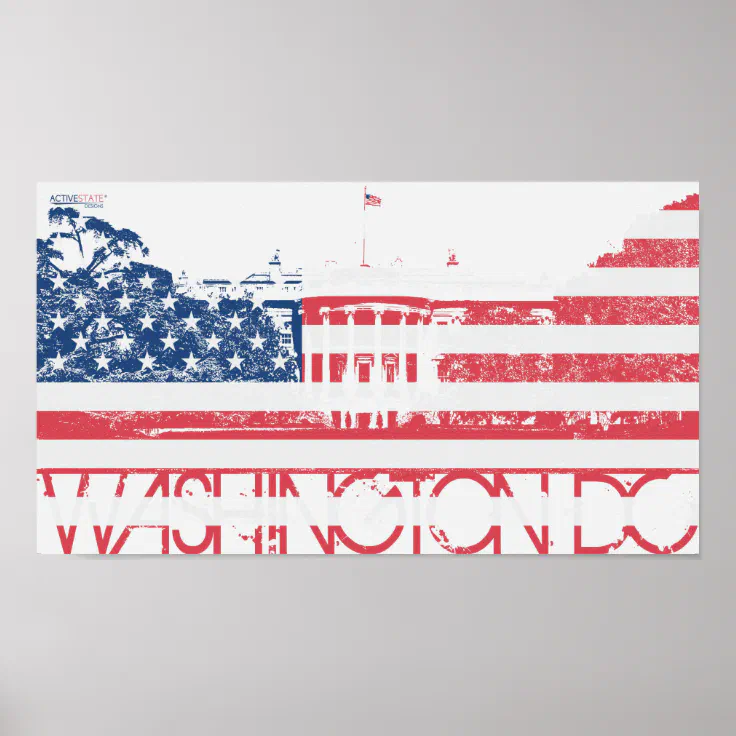 White House - Washington DC - United States Flag Poster | Zazzle