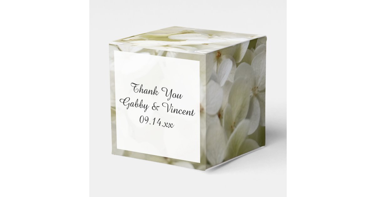 White Hydrangea Floral Wedding Favor Boxes | Zazzle