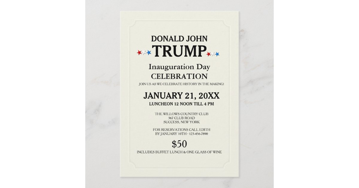 White Inauguration Invitation | Zazzle.com