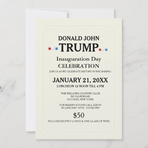 White Inauguration Invitation | Zazzle