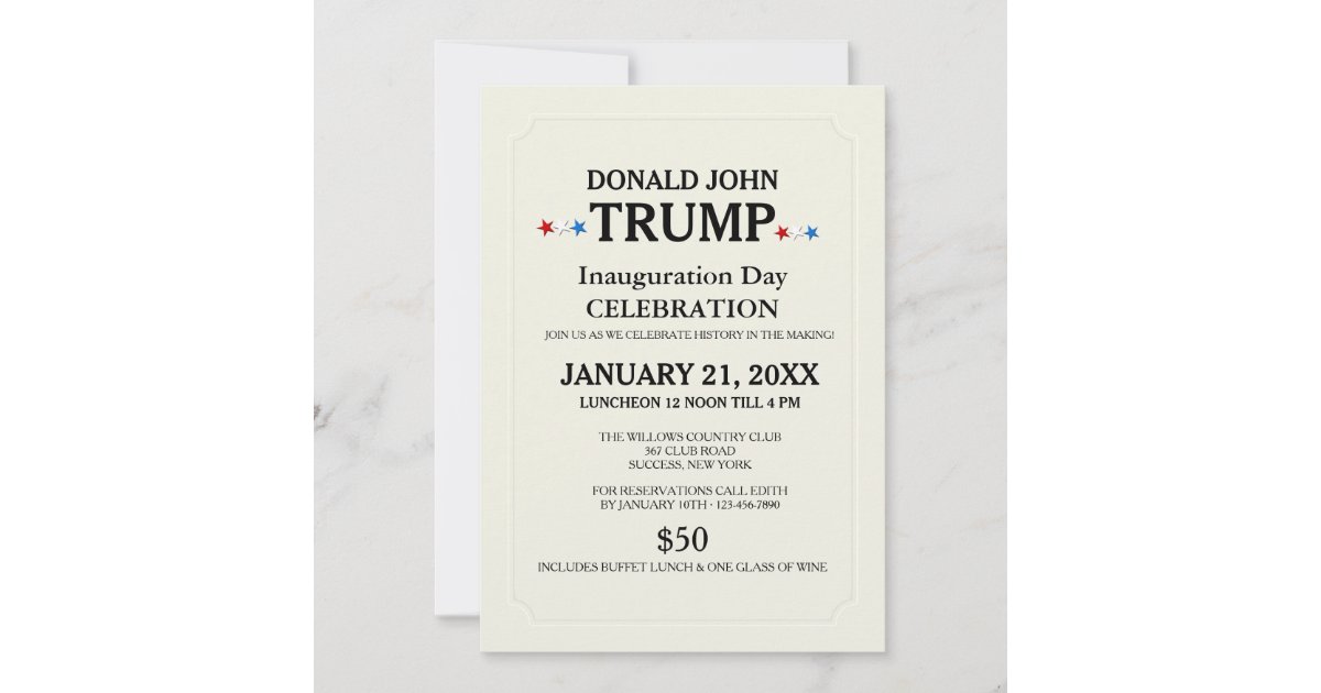 White Inauguration Invitation | Zazzle