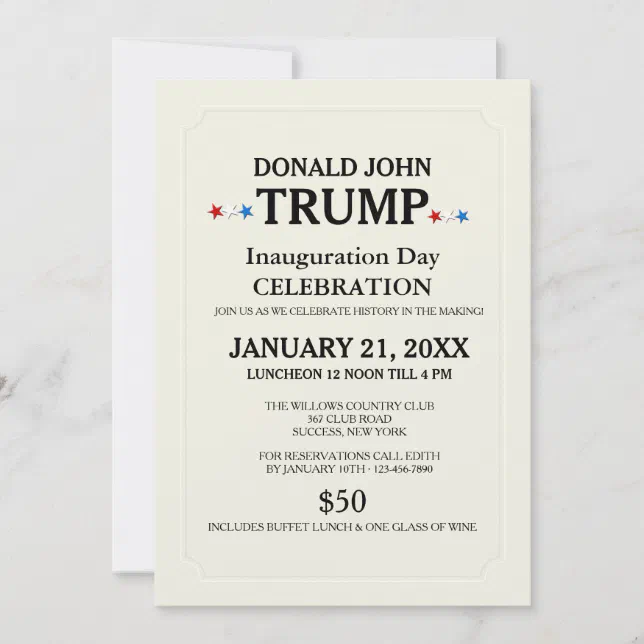 White Inauguration Invitation | Zazzle