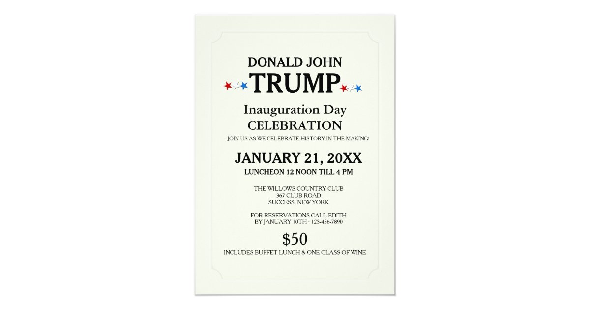 White Inauguration Invitation | Zazzle.com