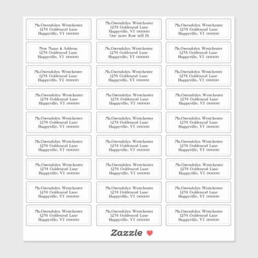 White Individual Mailing Address Labels | Zazzle