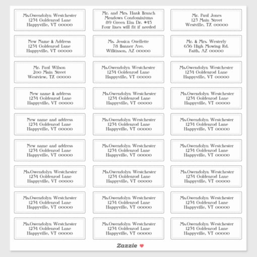 White Individual Mailing Address Labels | Zazzle