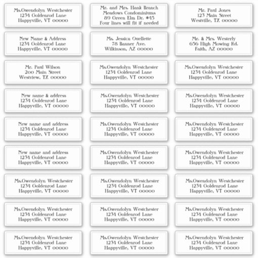 White Individual Mailing Address Labels | Zazzle