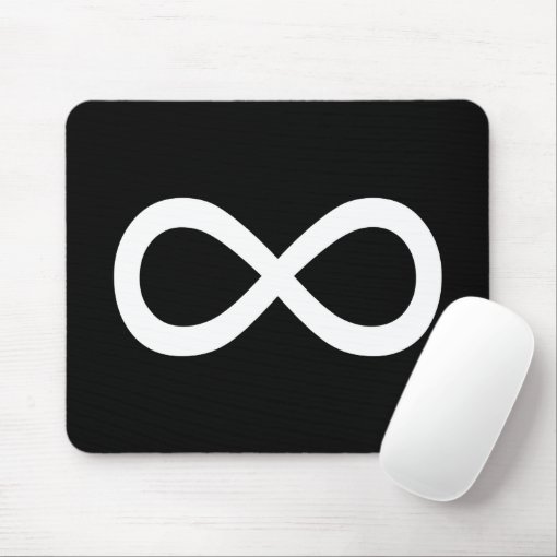 White Infinity Symbol Mouse Pad | Zazzle