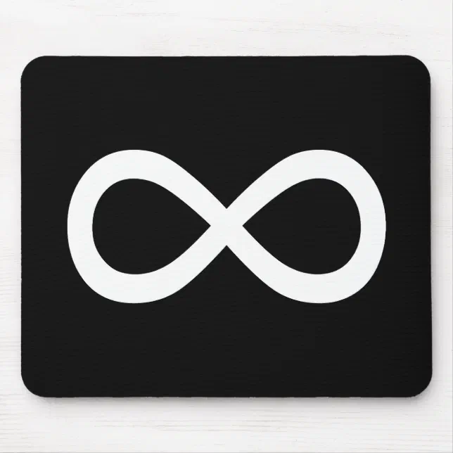 White Infinity Symbol Mouse Pad | Zazzle