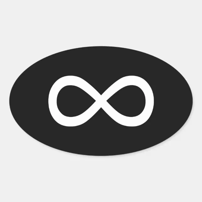 White Infinity Symbol Oval Sticker | Zazzle