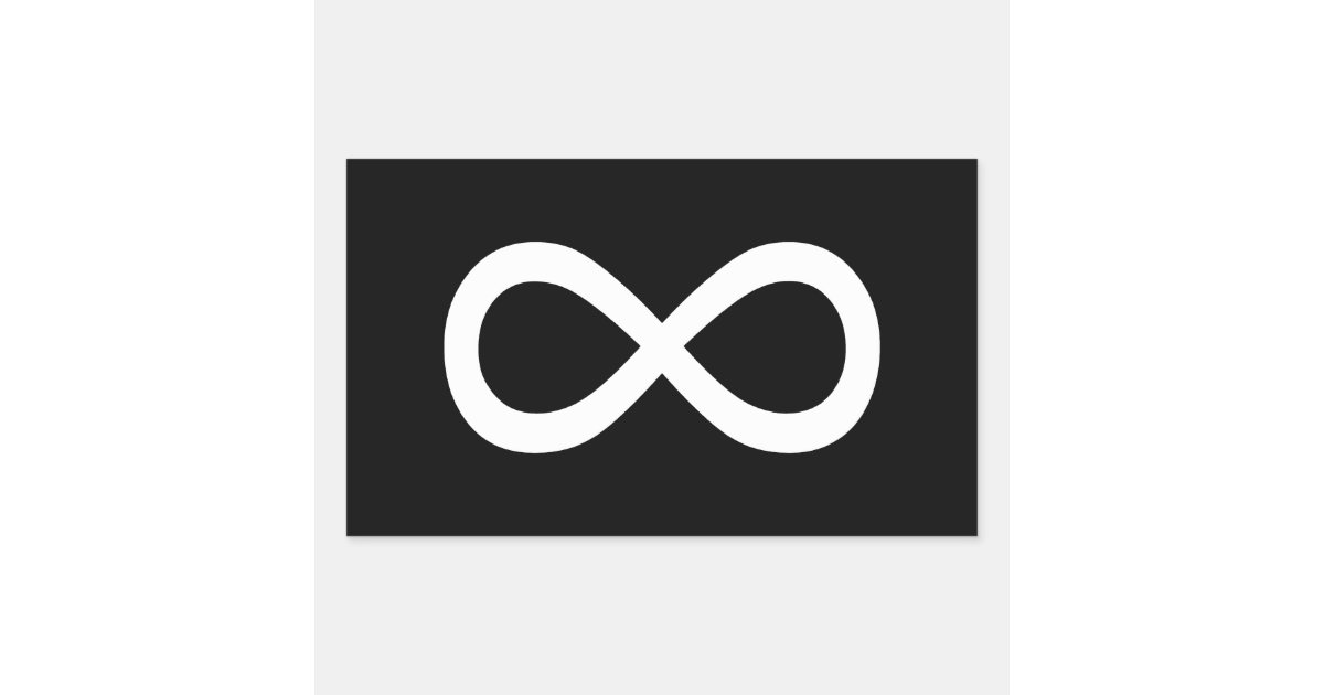 White Infinity Symbol Rectangular Sticker | Zazzle.com