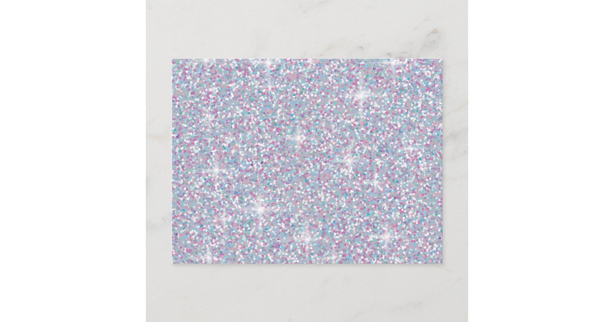 White iridescent glitter postcard | Zazzle