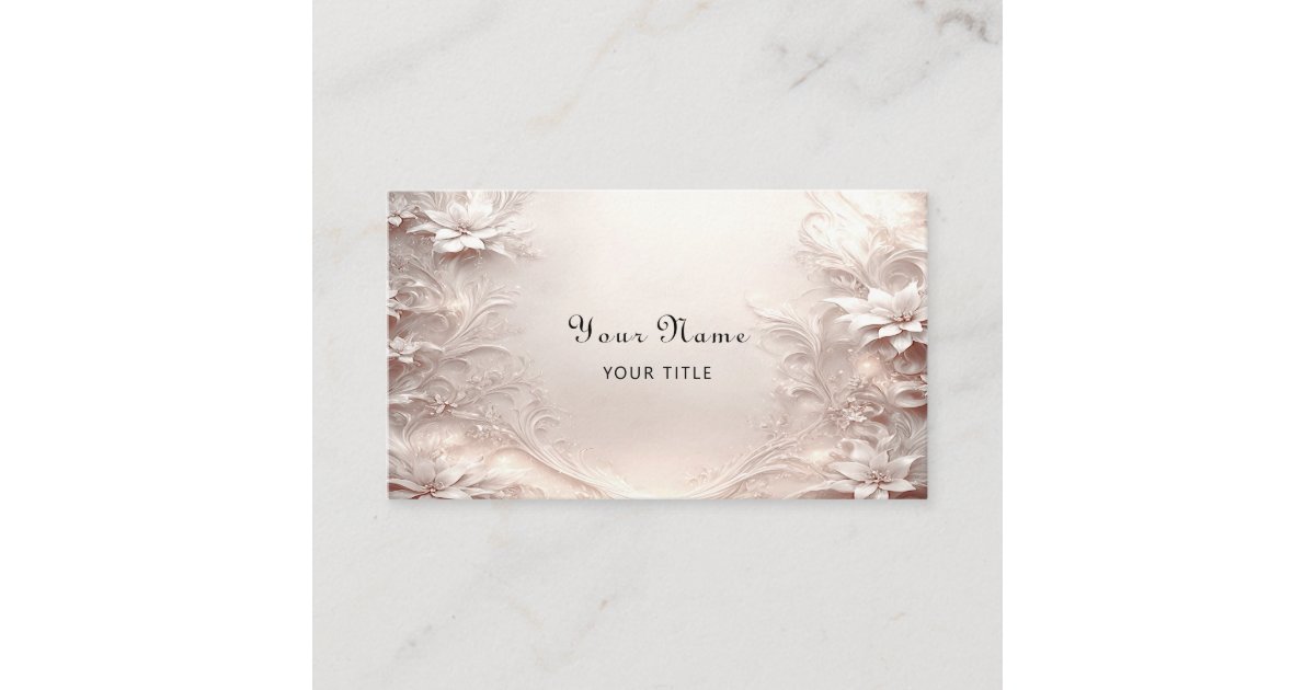 White Ivory Floral Business Card | Zazzle