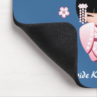 White Kimono Kokeshi Doll - Cute Geisha Girl Mouse Pad | Zazzle