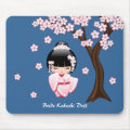 White Kimono Kokeshi Doll - Cute Geisha Girl Mouse Pad | Zazzle