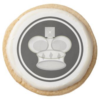 White King Chess Piece Round Shortbread Cookie | Zazzle