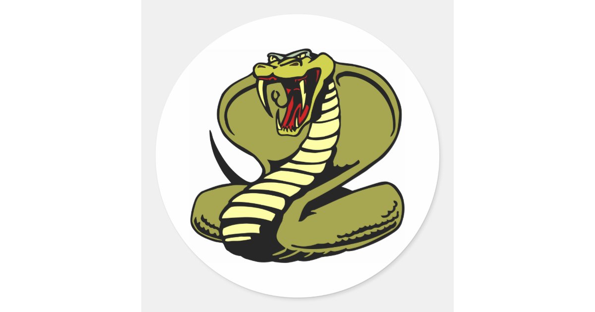 White King Cobra Classic Round Sticker | Zazzle
