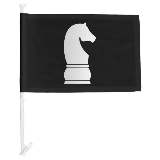 White knight chess piece car flag | Zazzle