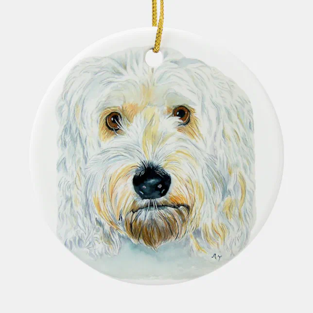 White Labradoodle Ceramic Ornament | Zazzle