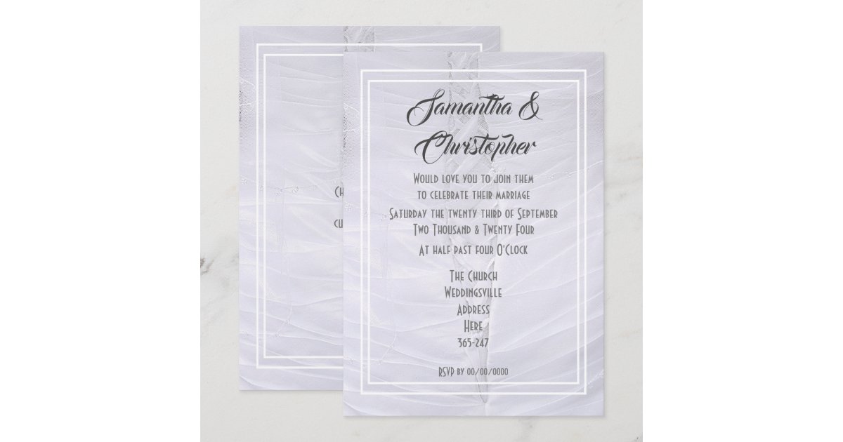 White lace wedding dress invitation | Zazzle