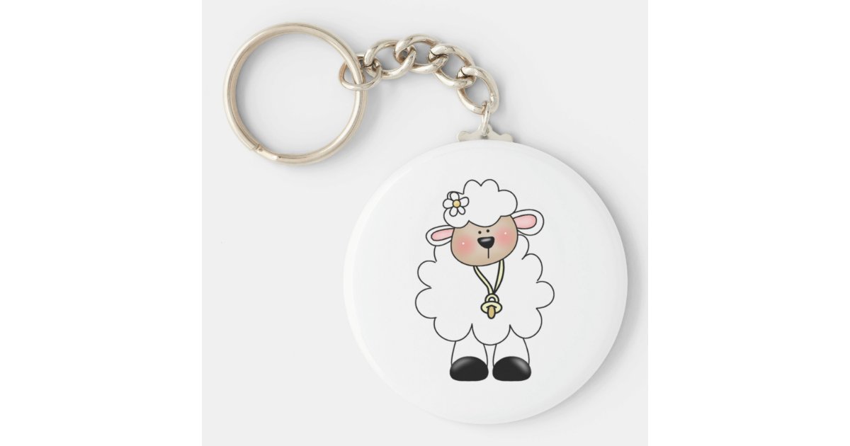 White Lamb Keychain | Zazzle.com