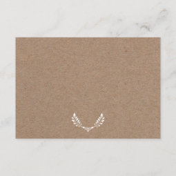 White leaves cardboard wedding details insert card | Zazzle