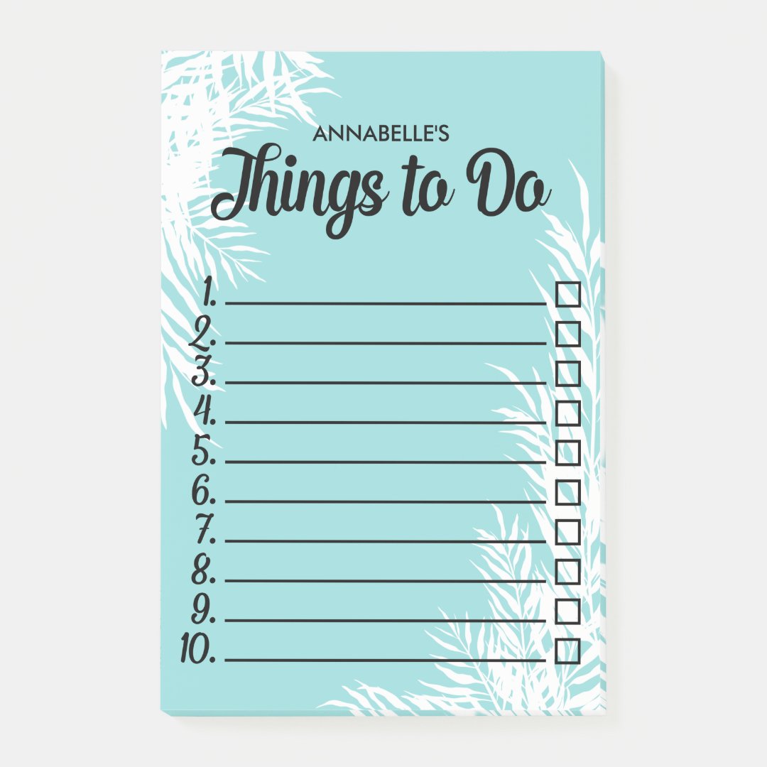 White Leaves Numbered Checkbox To Do List Post-it Notes | Zazzle