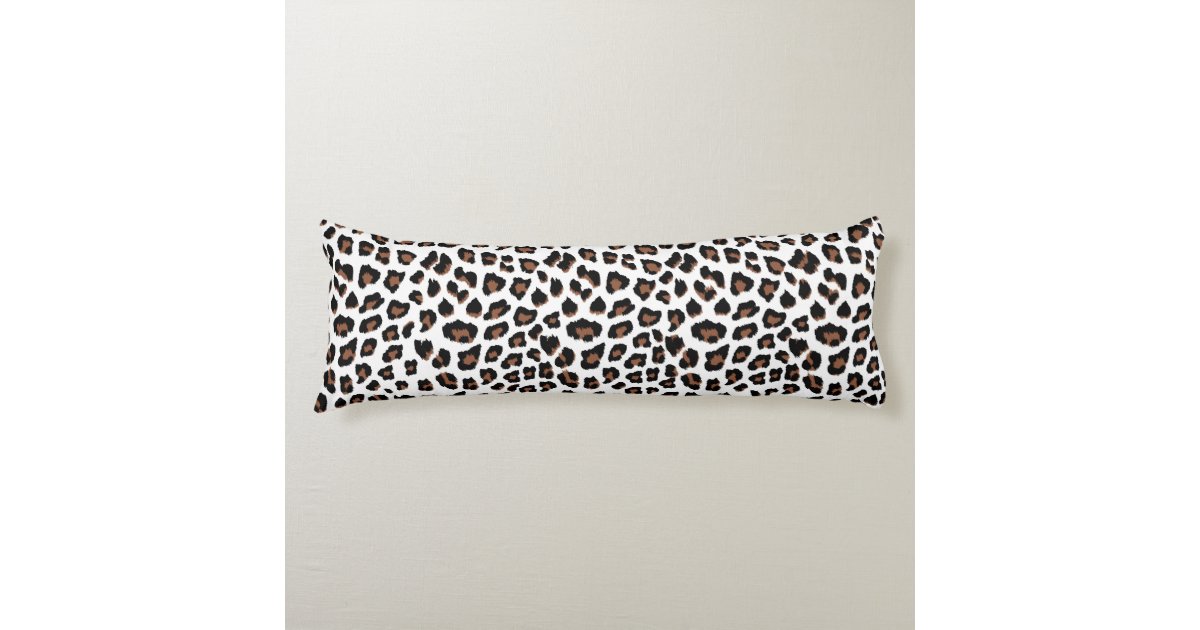 White Leopard Print Body Pillow | Zazzle
