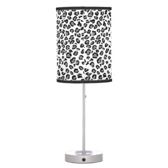 White leopard table lamp | Zazzle