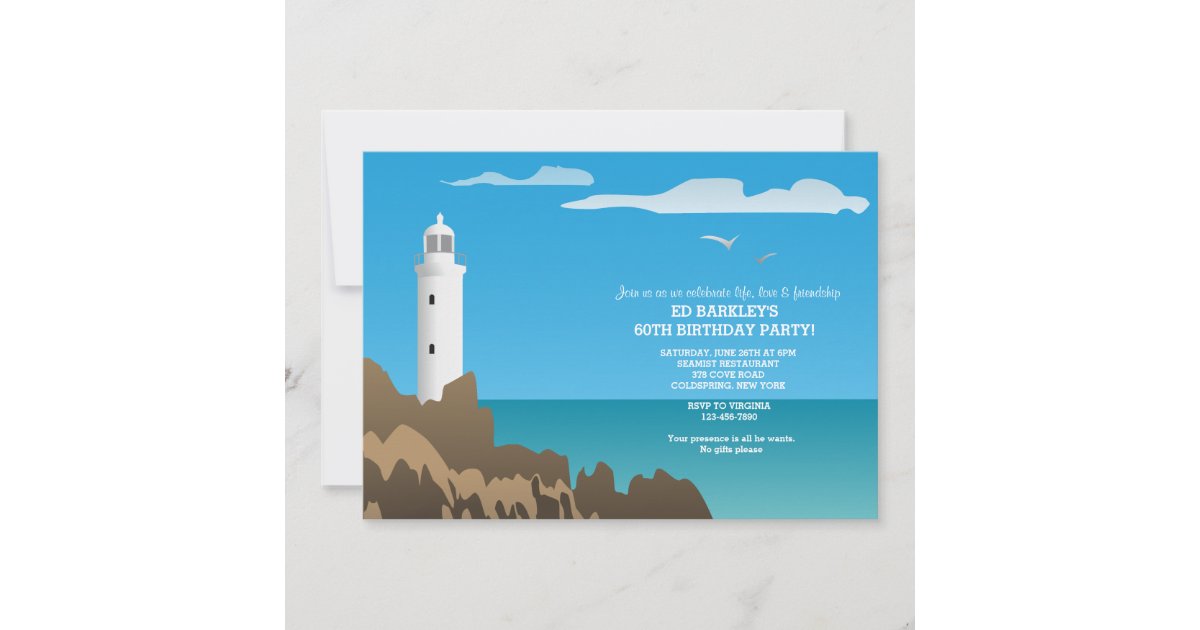 White Lighthouse Invitation | Zazzle