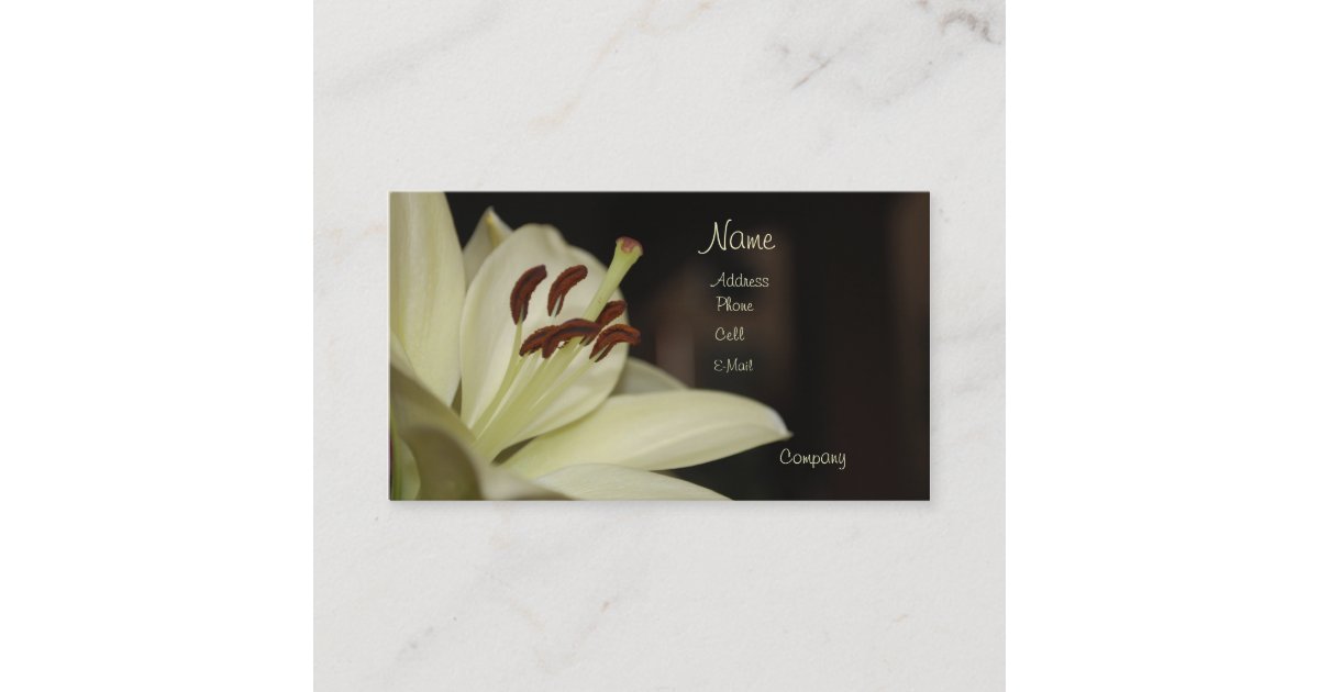 White Lily Business Card | Zazzle